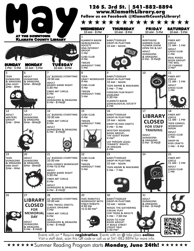 Events Calendar | Klamath County Library Service District