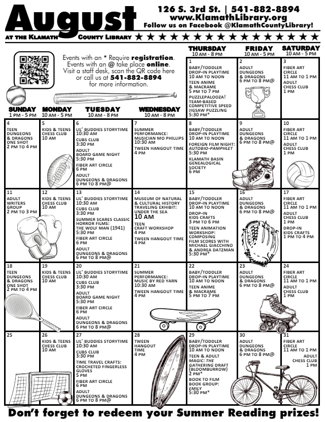 Events Calendar | Klamath County Library Service District