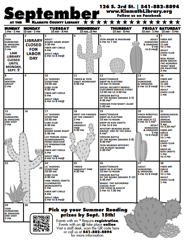Events Calendar | Klamath County Library Service District